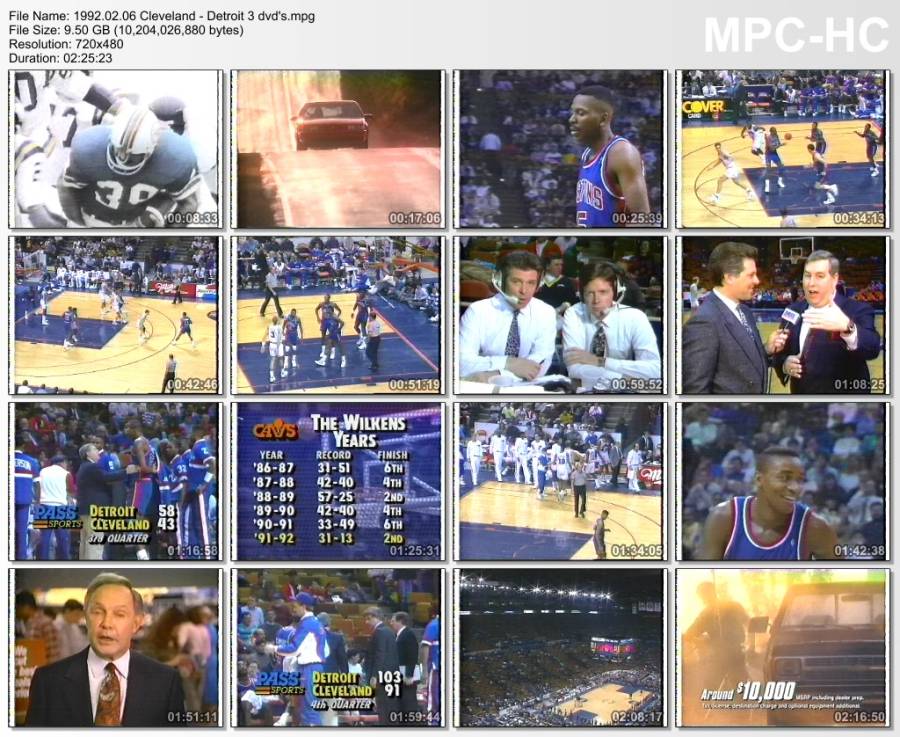 USA Sports on DVD | 6.february 1992 Cleveland - Detroit 95-112